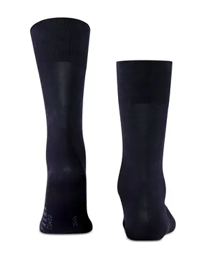 Falke Cotton Blend Fil D'ecosse Mid-calf Socks - Dark Navy
