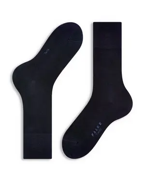 Falke Cotton Blend Fil D'ecosse Mid-calf Socks - Dark Navy