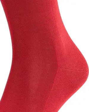 Falke Cotton Blend Fil D'ecosse Mid-calf Socks - Scarlet