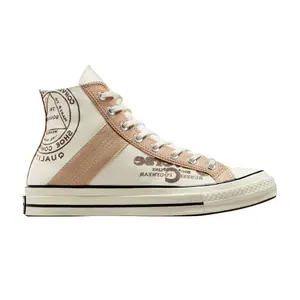 CONVERSE Chuck 70 Leather Overlay High-top Sneakers - Cream