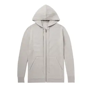Rick Owens Recycled Cashmere Zipped Hoodie - White