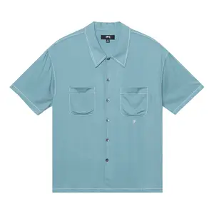 StÜssy Contrast Pick Stitched Shirt Blue