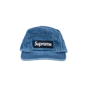 Supreme Washed Chino Twill Camp Cap - Blue