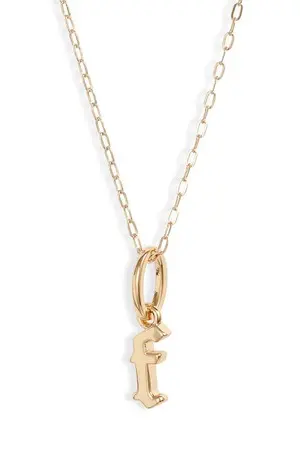 MIRANDA FRYE Customized Initial Pendant Necklace Gold - F