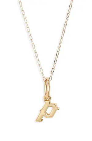 MIRANDA FRYE Customized Initial Pendant Necklace Gold - P