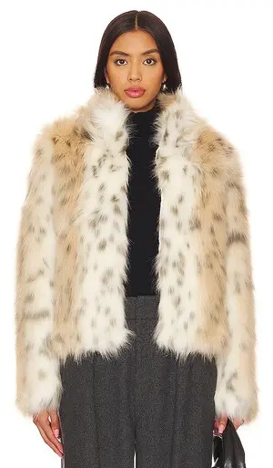 UNREAL FUR Faux Fur Jacket - Snow Leopard