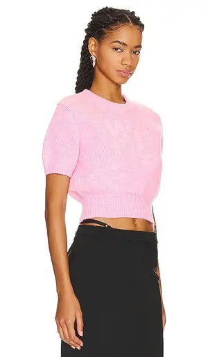 Alexander Wang Debossed Stacked Logo Tee In Pink
