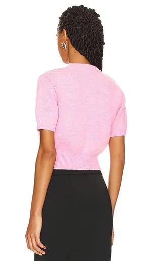 Alexander Wang Debossed Stacked Logo Tee In Pink