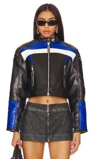 Lioness Nueve Biker Jacket - Black & Blue
