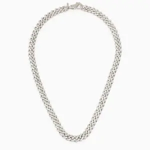 Emanuele Bicocchi 925 Sterling Silver Crystal Chain Necklace - Metal