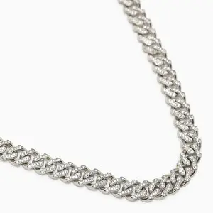 Emanuele Bicocchi 925 Sterling Silver Crystal Chain Necklace