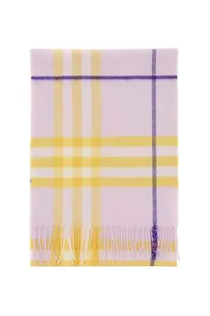 Burberry 'check' Cashmere Scarf Yellow,pink