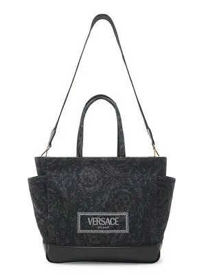 Versace Versace Logo Baroque Diaper Bag - Black