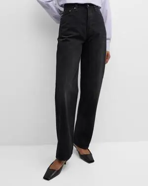 TOTEME Mid-rise Straight-leg Jeans - Open Black