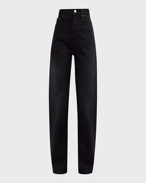 TOTEME Mid-rise Straight-leg Jeans - Open Black