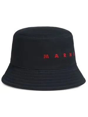 Marni Logo-embroidered Bucket Hat - Black
