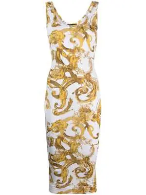 Versace Barocco-print Midi Dress