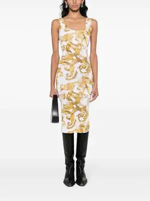 Versace Barocco-print Midi Dress