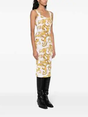 Versace Barocco-print Midi Dress