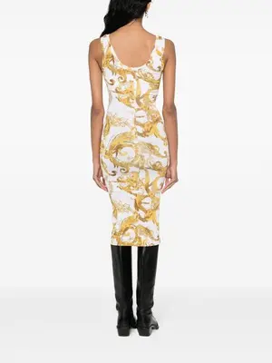 Versace Barocco-print Midi Dress
