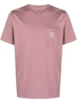 Carhartt Work In Progress Logo-patch Cotton T-shirt - Pink