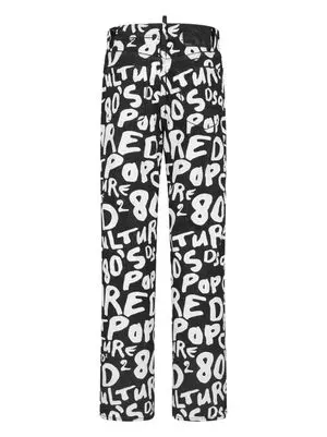 Dsquared2 Cotton Blend Logo Lettering Slim-fit Trousers