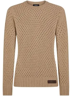 Dsquared2 Pointelle Knit Jumper With Logo Patch
