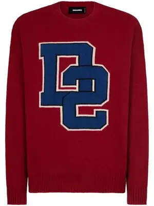 Dsquared2 Intarsia Logo Wool-blend Jumper - Red