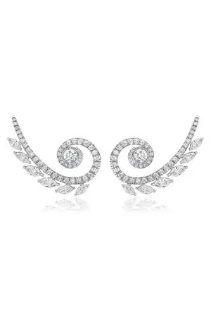 MINDI MOND Icon Diamond Fibonacci Earrings - 18k White Gold