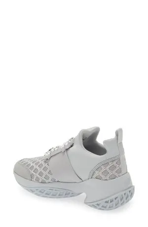 ROGER VIVIER Viv' Run Strass Sneakers - Cemento M/ Platino/ Grigio