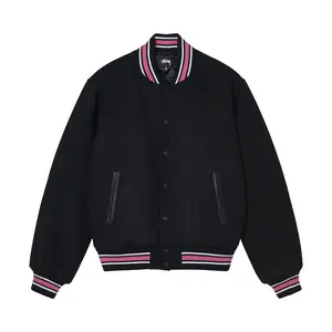StÜssy Talk Melton Varsity Jacket