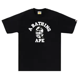 A BATHING APE Abc Camo College Tee /grey - Black