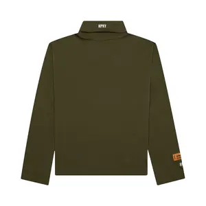 Heron Preston Logo Patch Rollneck Long-sleeve T-shirt 'dark Olive - Green