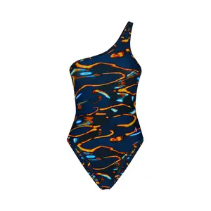 Attico One-shoulder One-piece Swimsuit - Blue