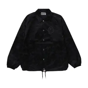 A BATHING APE Tonal Solid Camo Coach Jacket - Black