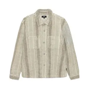 StÜssy Striped Sherpa Shirt 'natural - Multicolor