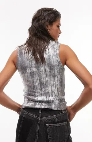 Topshop Metallic Tank Top