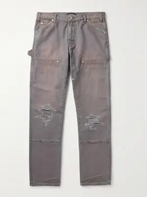 CHERRY LOS ANGELES Straight-leg Distressed Jeans - Gray