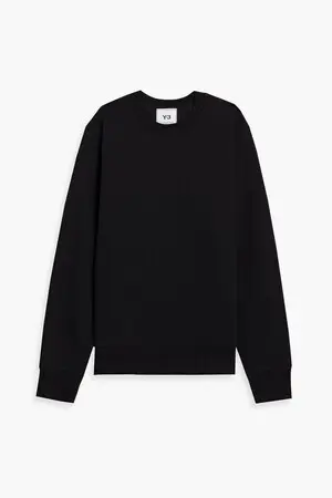 Y3 Logo Print French Cotton Terry Sweatshirt - Black