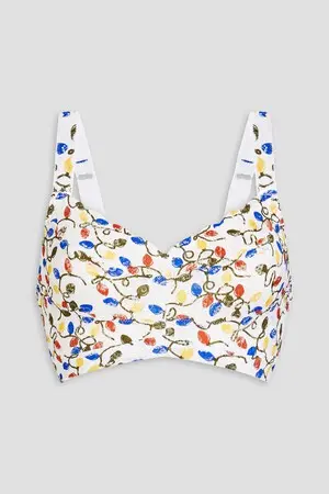Cosabella Printed Stretchlace Bralette - White