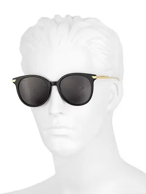 Bottega Veneta Combi 54mm Round Sunglasses