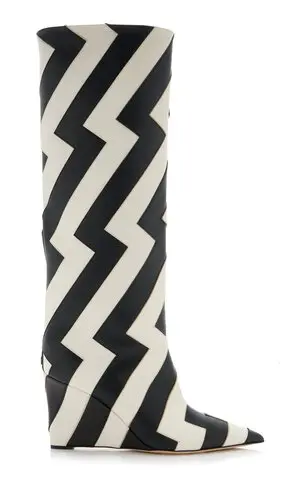 JIMMY CHOO Blake Chevron Leather Knee Boots