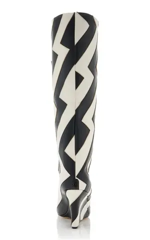 JIMMY CHOO Blake Chevron Leather Knee Boots