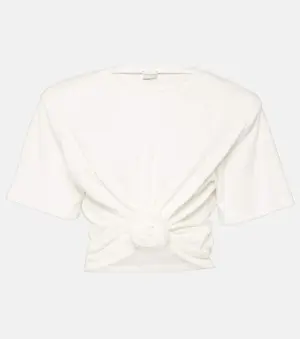 Magda Butrym Gathered Cotton Jersey Top - White
