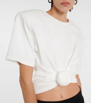 Magda Butrym Gathered Cotton Jersey Top - White