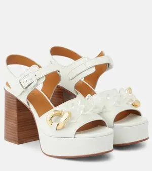 See By Chloé Monyca Leather Platform Sandals - White