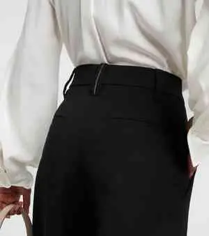 Brunello Cucinelli High-rise Gabardine Wide-leg Pants