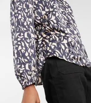 Velvet By Graham & Spencer Kade Printed Satin Blouse