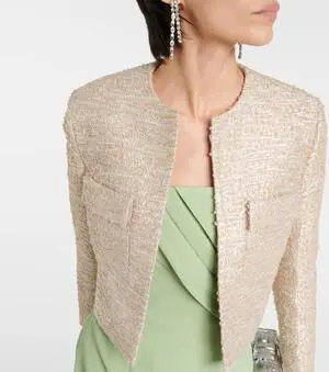 EMILIA WICKSTEAD Pheblia Cropped Tweed Jacket