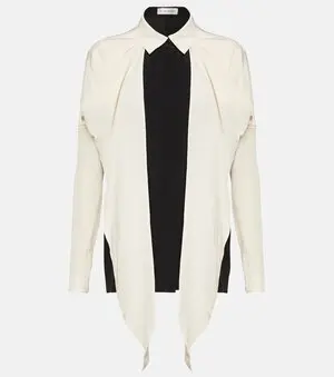 Victoria Beckham Bow-detail Silk Crêpe De Chine Blouse - Multicoloured